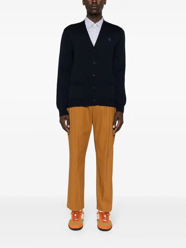 Maison Kitsuné Chillax Fox Wool Cardigan - Blue