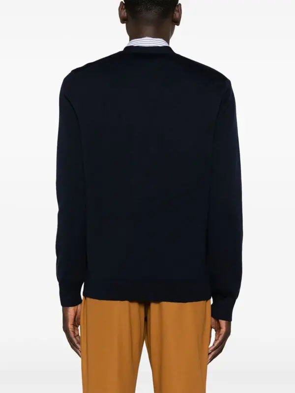 Maison Kitsuné Chillax Fox Wool Cardigan - Blue
