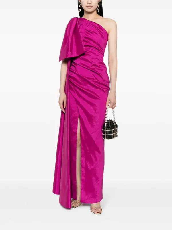 Rachel Gilbert Alessandra One-Shoulder Shantung Maxi Dress In Purple - 30%  Off | Editorialist