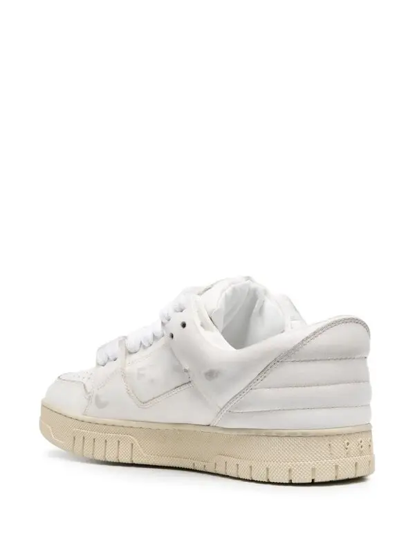 1989 STUDIO Vintage Distressed Leather Sneakers - White