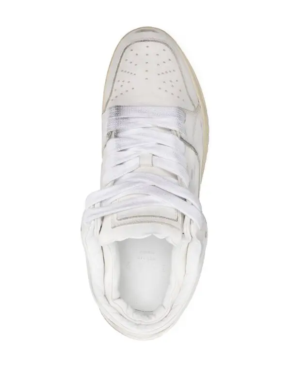 1989 STUDIO Vintage Distressed Leather Sneakers - White