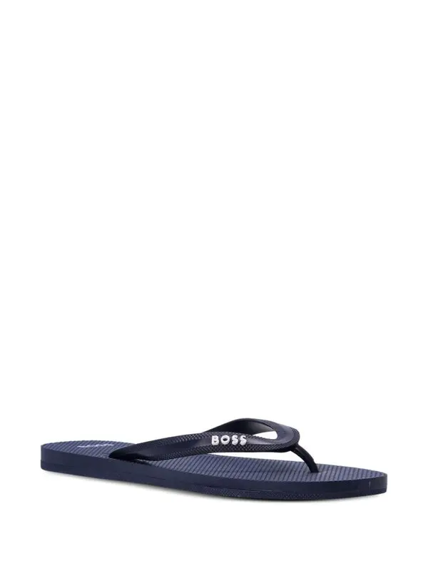 BOSS Italian-made Flip Flops With Contrast Logo Detail