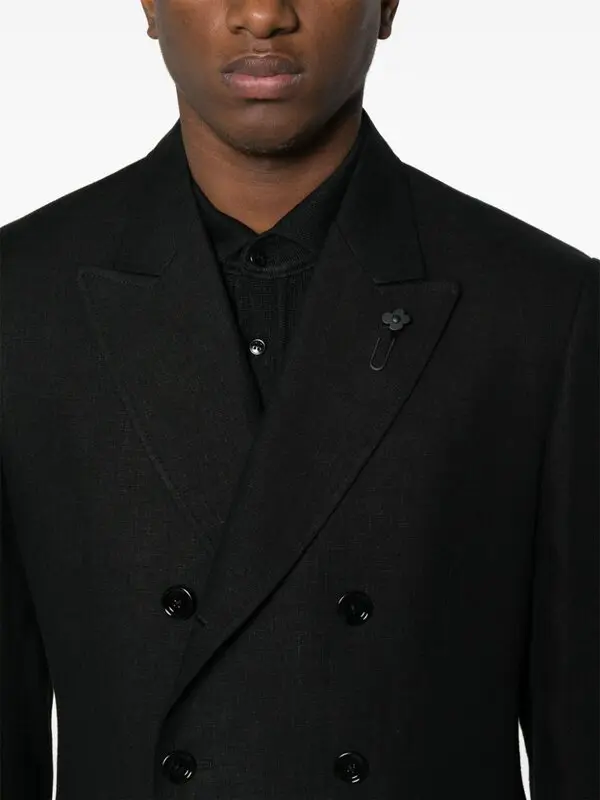 LARDINI Double-breasted Linen Blazer