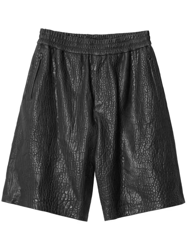 Burberry Grained-effect Leather Shorts