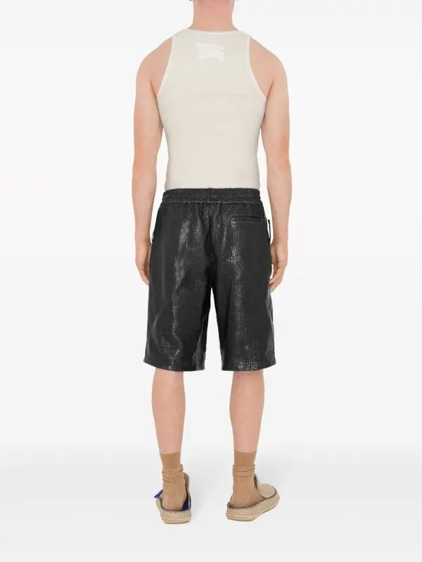 Burberry Grained-effect Leather Shorts