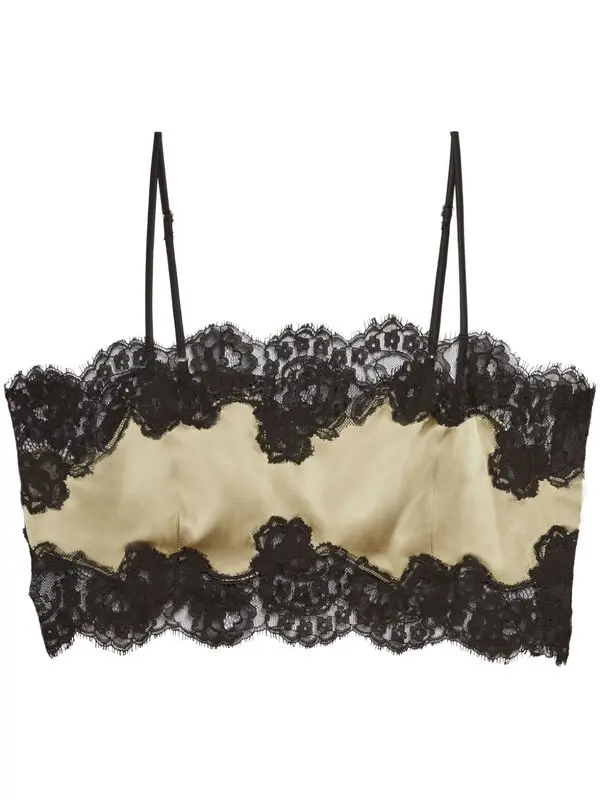 FLEUR DU MAL Lace Bandeau Top - Green