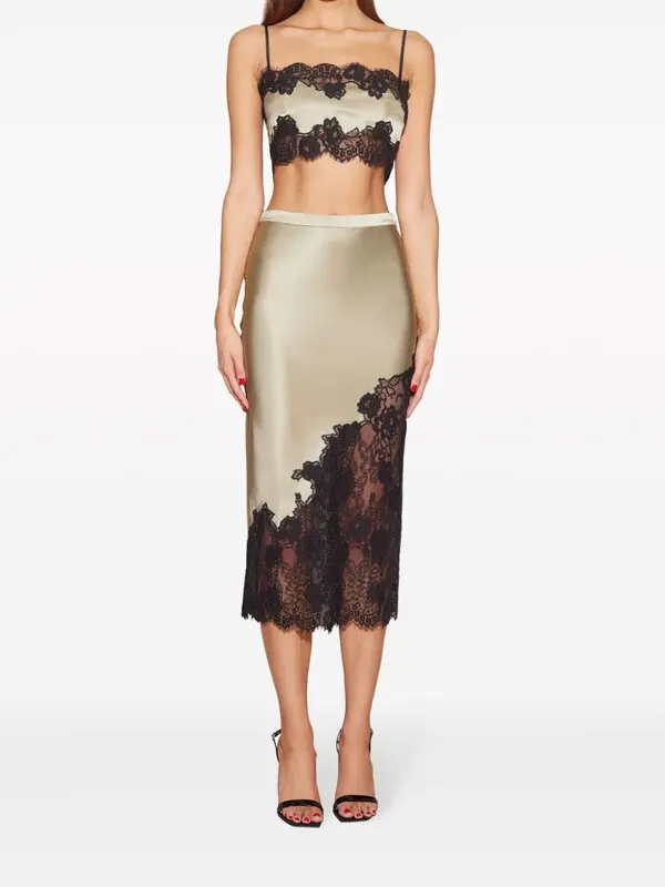 FLEUR DU MAL Lace Bandeau Top - Green