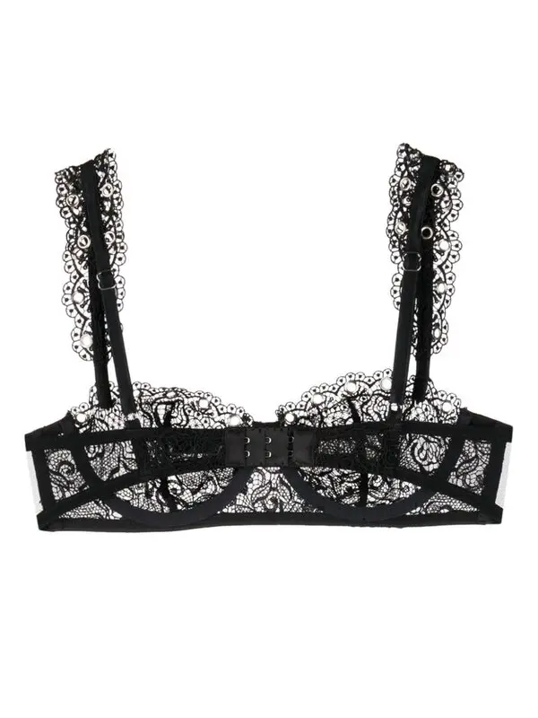 FLEUR DU MAL Eyelet-embellished Balconette Bra
