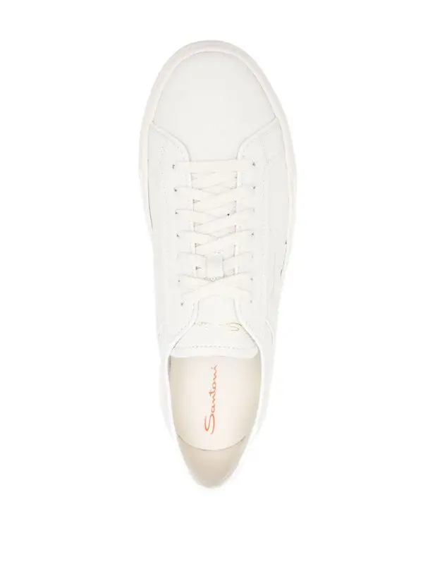Santoni Logo-print Leather Sneakers
