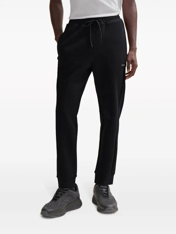 BOSS Logo-print Tapered Track Pants - Black