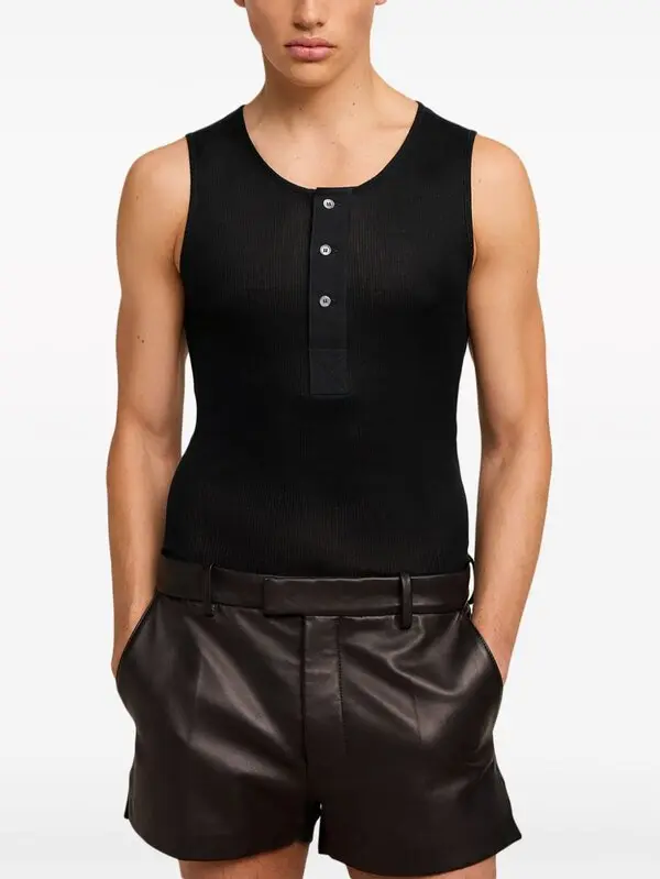 AMI Paris Fine-ribbed Cotton Vest