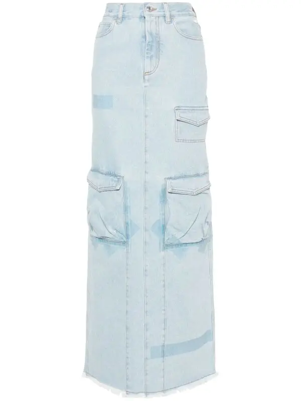 Gcds Cargo Denim Maxi Skirt