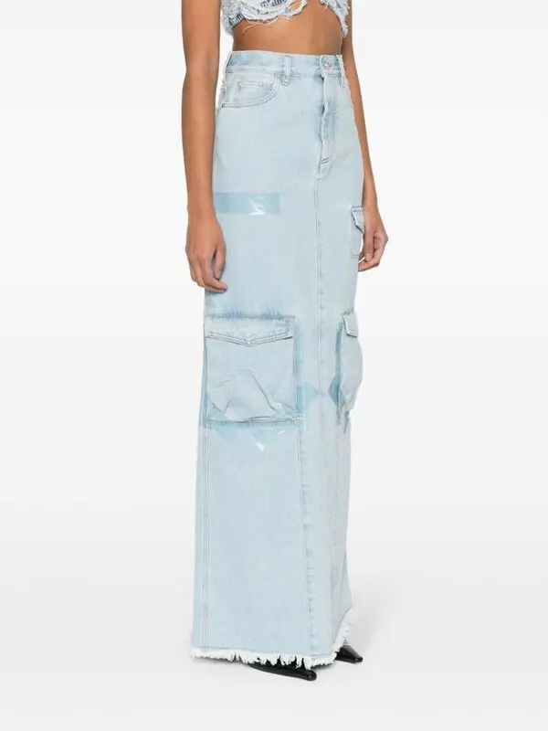 Gcds Cargo Denim Maxi Skirt
