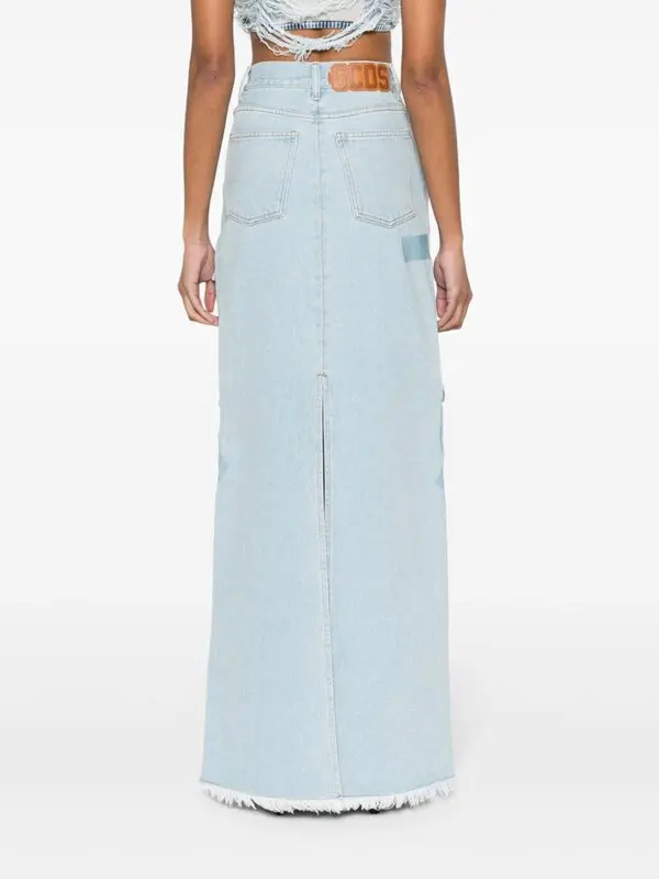 Gcds Cargo Denim Maxi Skirt