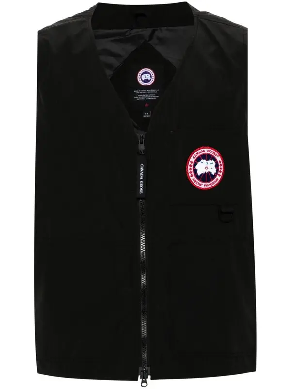 Canada Goose Logo-patch Zip-up Vest - Black