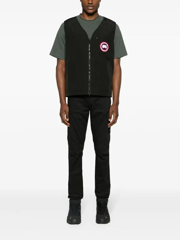 Canada Goose Logo-patch Zip-up Vest - Black