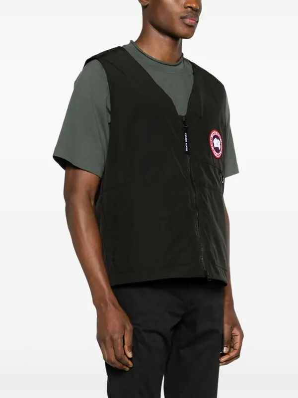 Canada Goose Logo-patch Zip-up Vest - Black