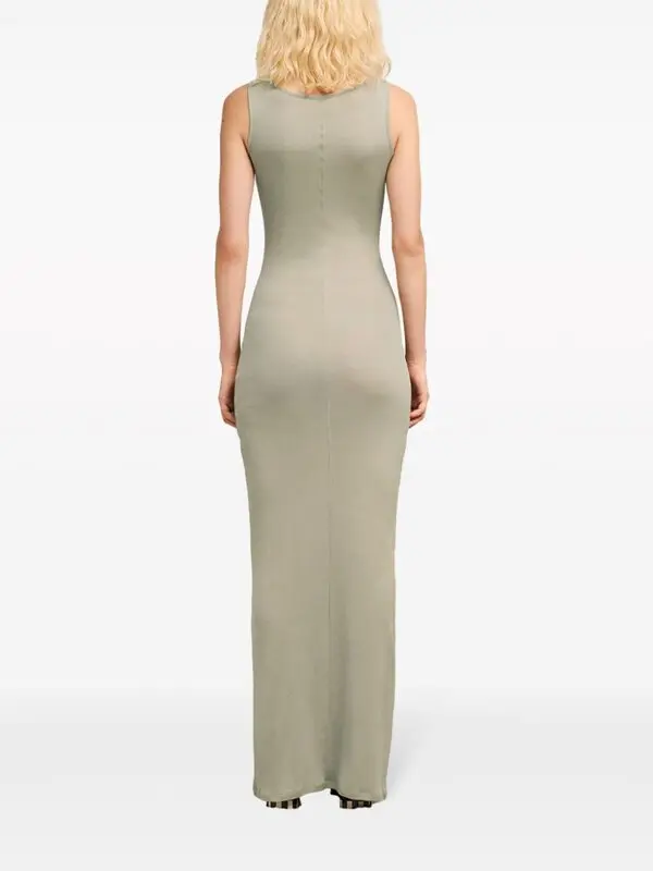 AMI Paris Ribbed Cotton Maxi Dress - Green