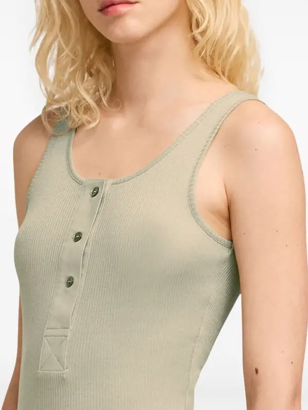 AMI Paris Ribbed Cotton Maxi Dress - Green