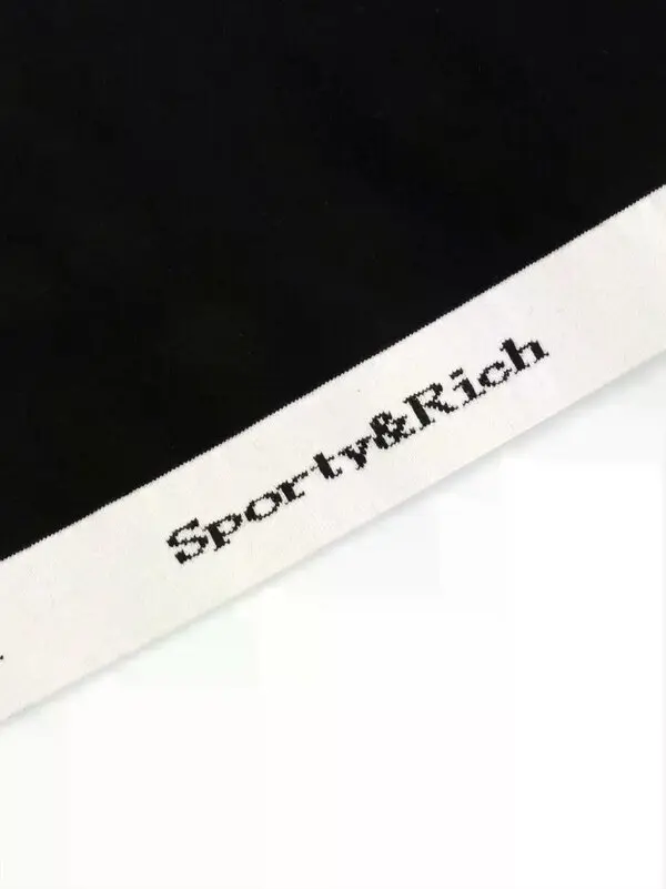SPORTY & RICH Serif Logo Cropped Tank Top - Black