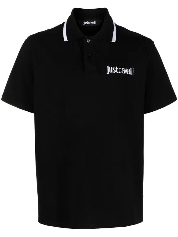 Just Cavalli Logo-embroidered Piqué Polo Shirt