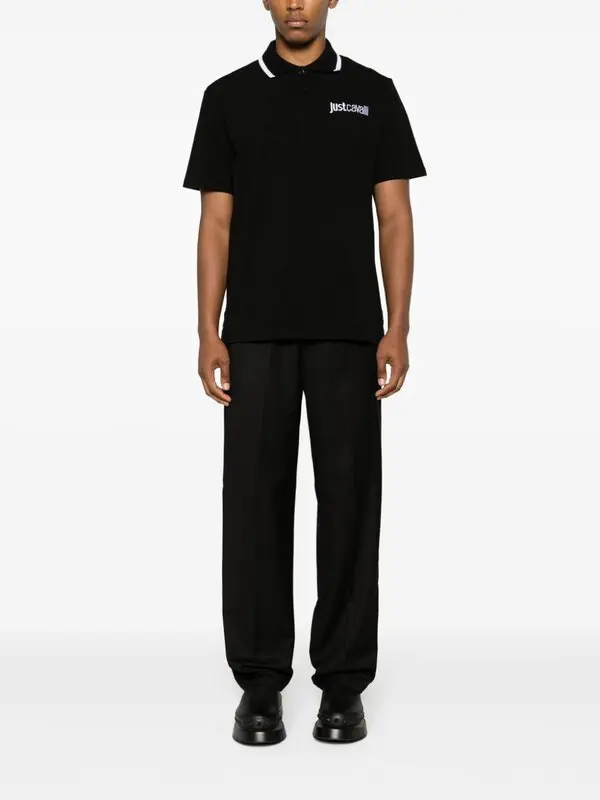 Just Cavalli Logo-embroidered Piqué Polo Shirt