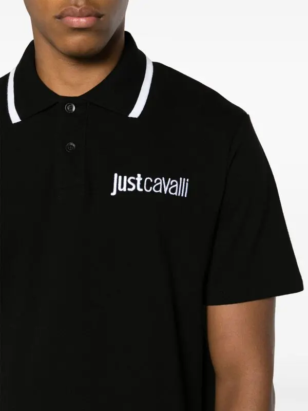 Just Cavalli Logo-embroidered Piqué Polo Shirt
