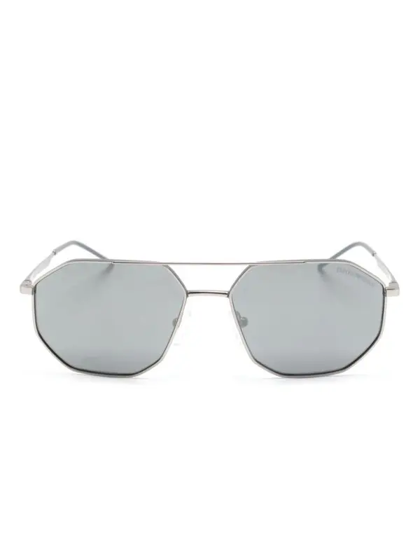 Emporio Armani Geometric Frame Sunglasses - Silver