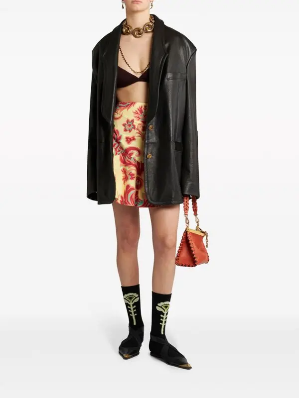 Etro Venus-print Poplin Miniskirt