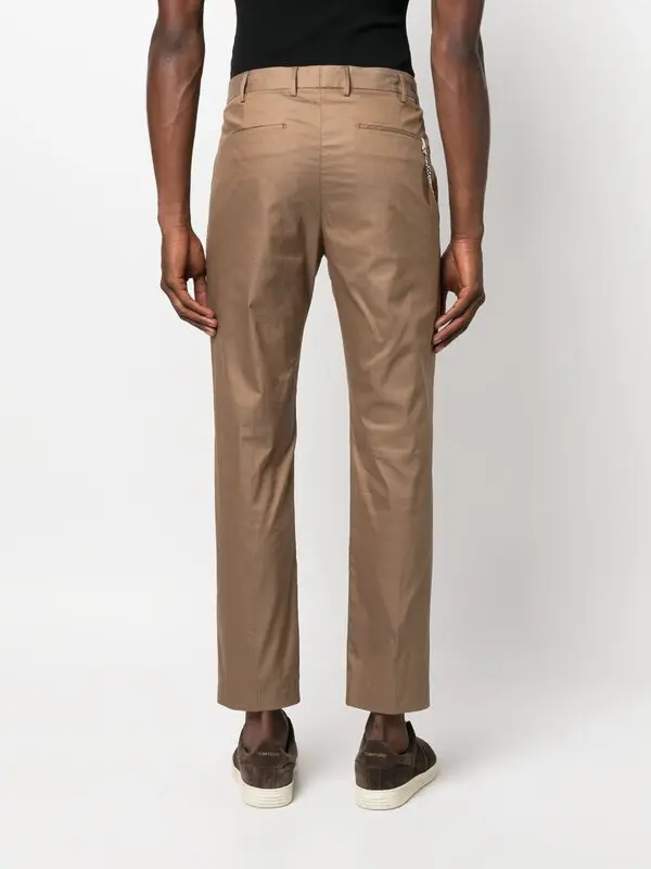 PT TORINO Cropped Slim-fit Chinos - Brown