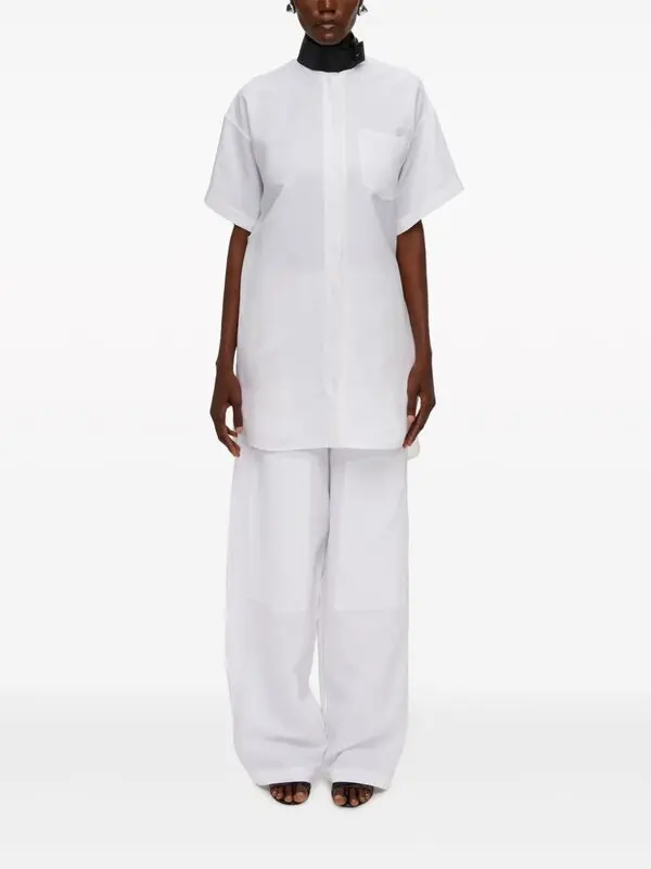 FERRAGAMO Patch-detail Linen-blend Trousers