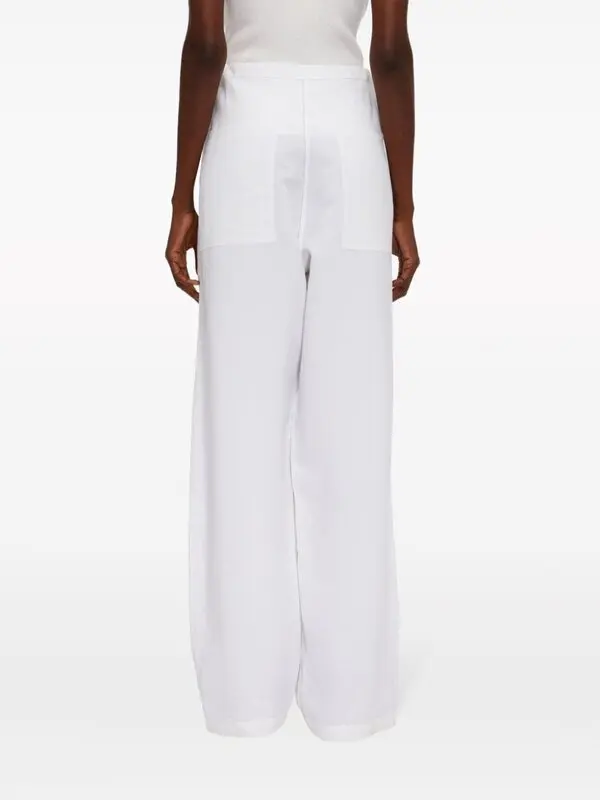 FERRAGAMO Patch-detail Linen-blend Trousers