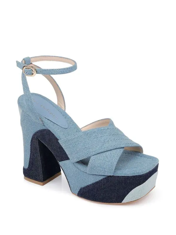 Dee Ocleppo Havana Denim Platform Sandals - Blue | Editorialist
