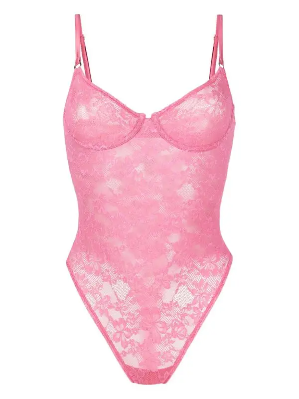 FLEUR DU MAL Le Stretch Lace Bodysuit - Pink