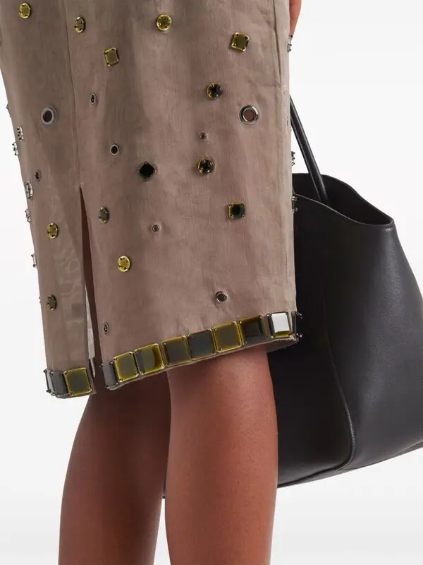 Prada Eyelet-embellished Silk Dress