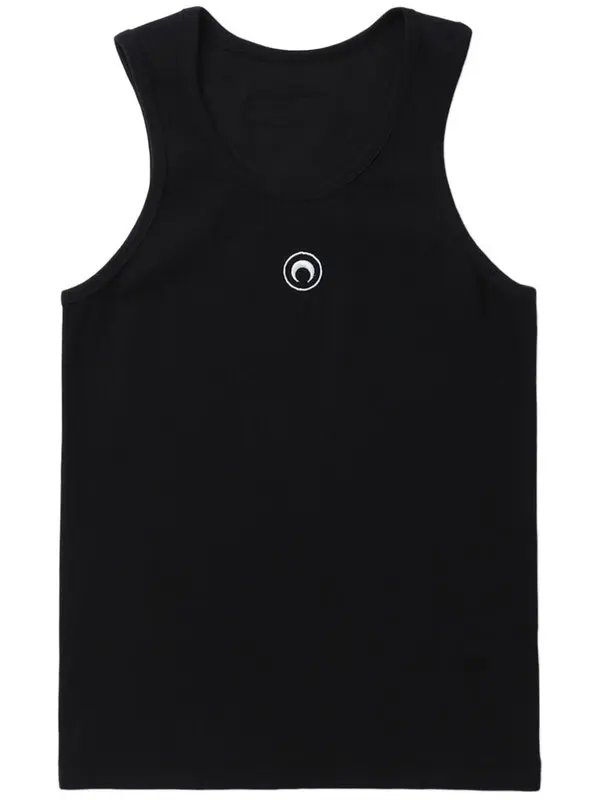 MARINE SERRE Moon Logo-patch Tank Top - Black