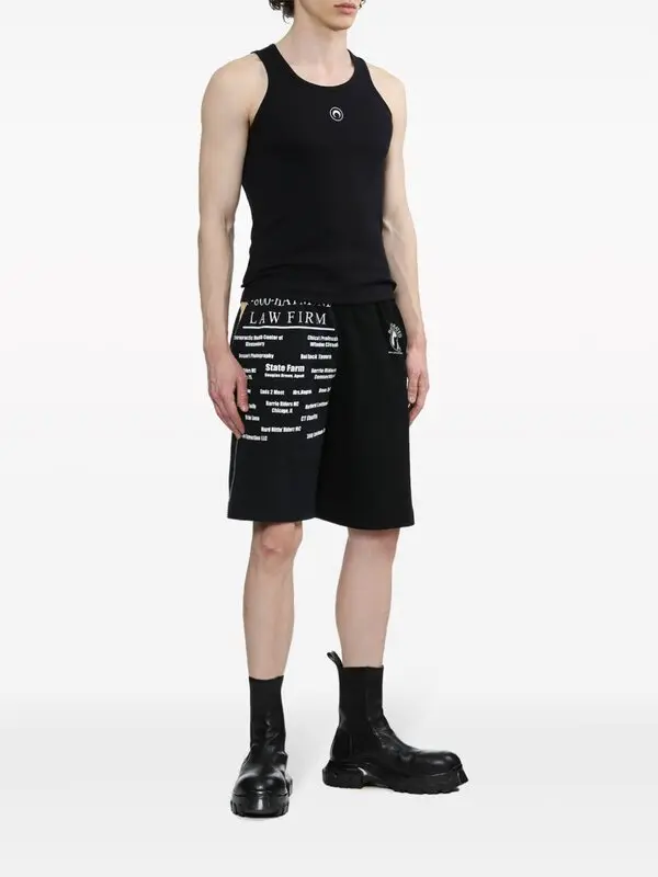 MARINE SERRE Moon Logo-patch Tank Top - Black