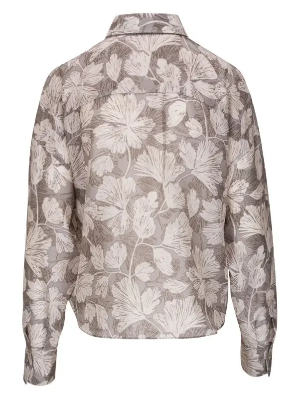 Brunello Cucinelli Floral-print Silk Shirt