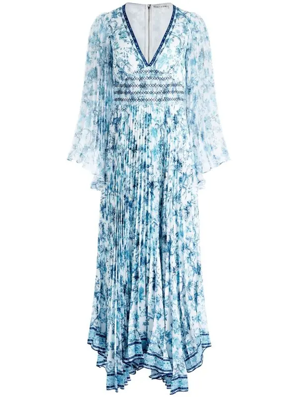 Alice + Olivia Sion Sunburst Maxi Dress