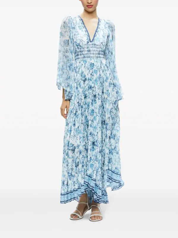 Alice + Olivia Sion Sunburst Maxi Dress