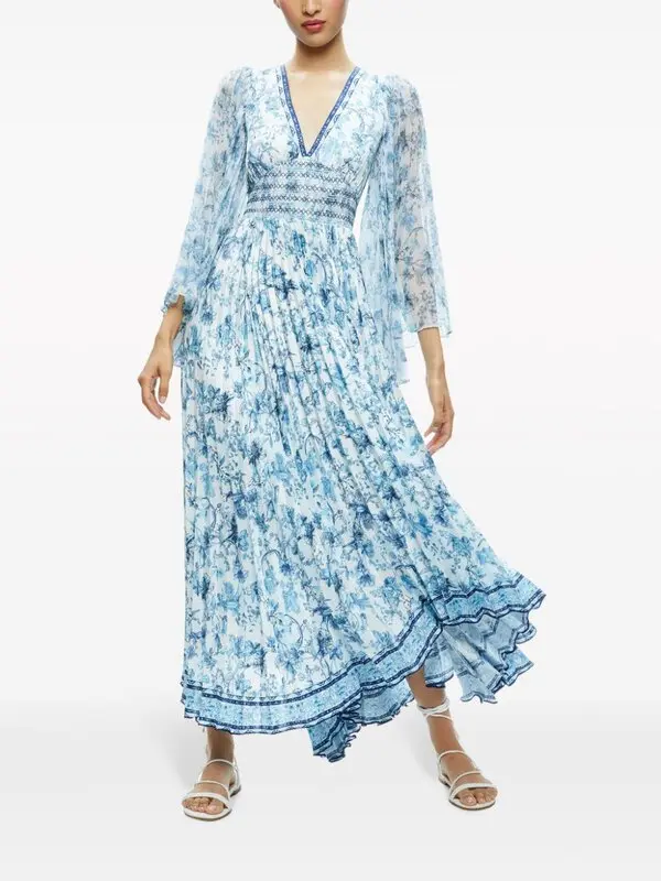 Alice + Olivia Sion Sunburst Maxi Dress