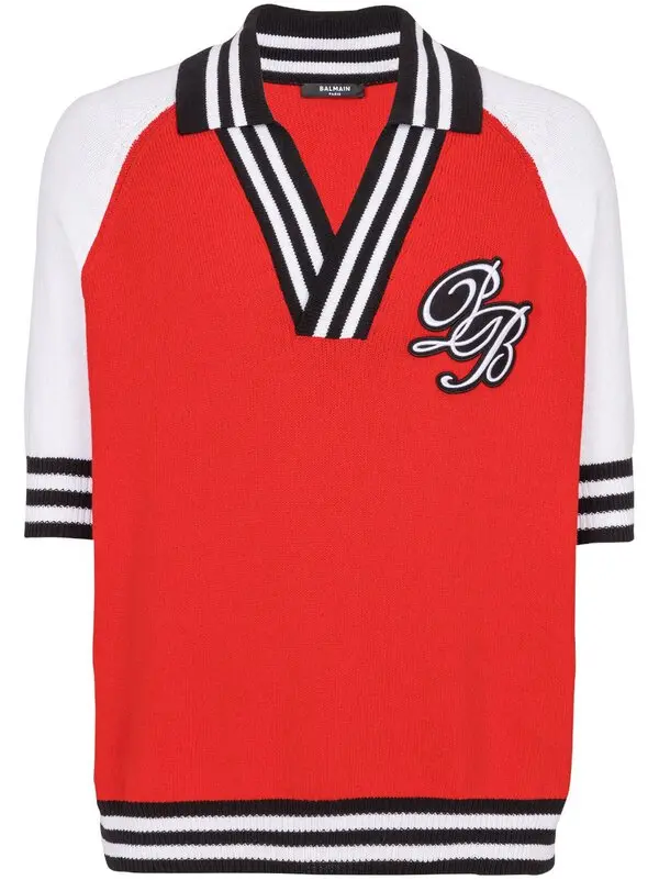 Balmain Signature Knitted Polo Top