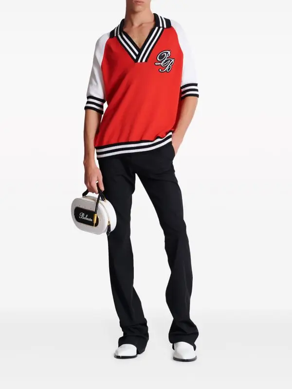 Balmain Signature Knitted Polo Top