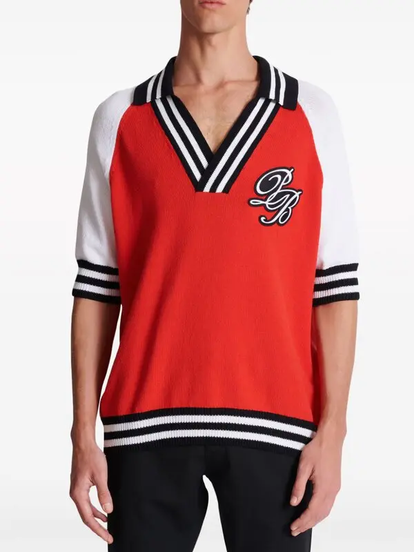Balmain Signature Knitted Polo Top