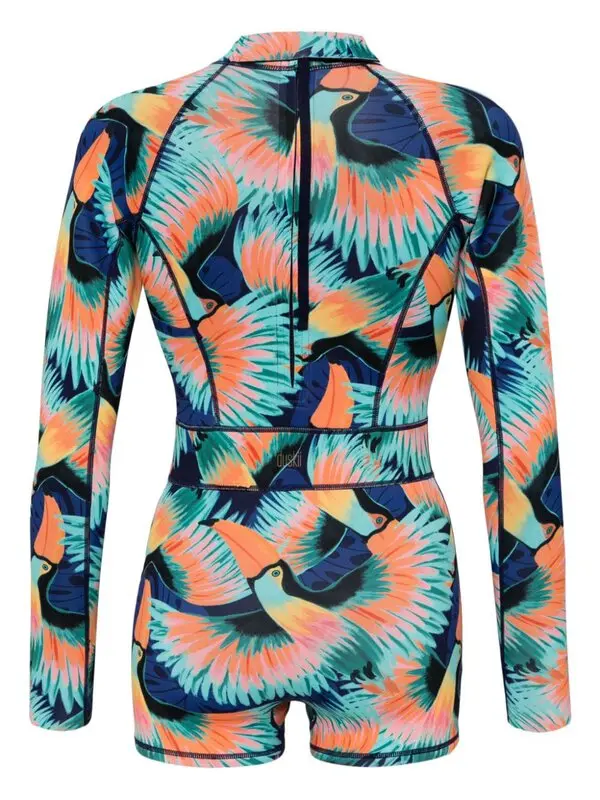 DUSKII Tropical-print Long-sleeved Paddle Suit