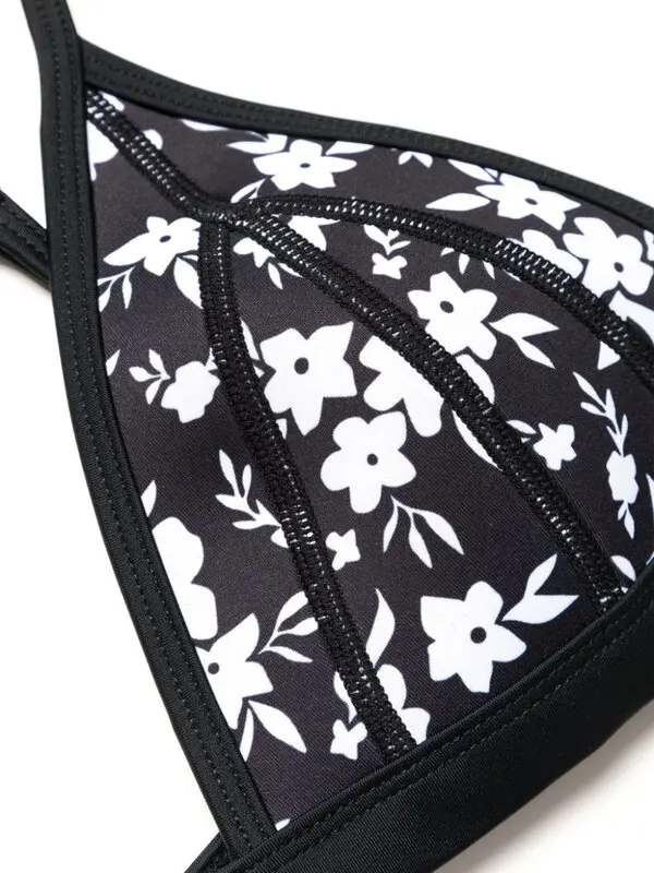 DUSKII Triangle-cup Floral-print Bikini Top