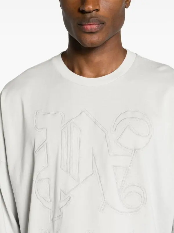 Palm Angels Monogram Cotton T-shirt - Grey