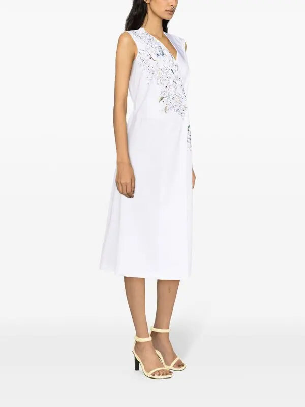 white embroidered wrap dress Santa Cruz Bell Sleeve Embroidered Wrap Mini Dress White