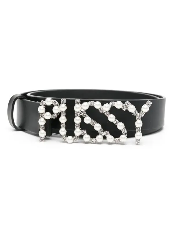 Dsquared2 Lettering-plaque Leather Belt - Black