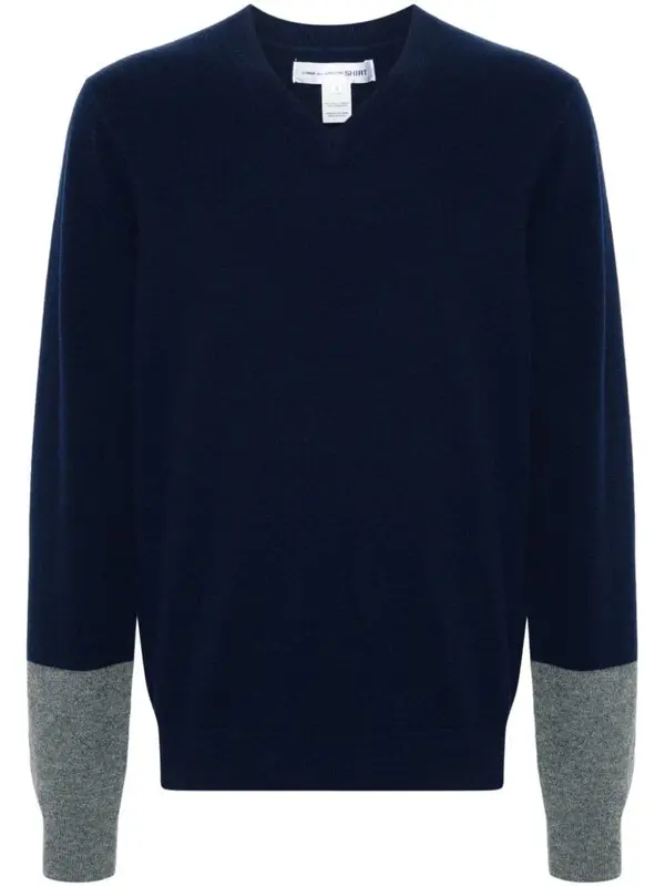 Comme Des Garçons Shirt Forever Colour-block V-neck Sweater
